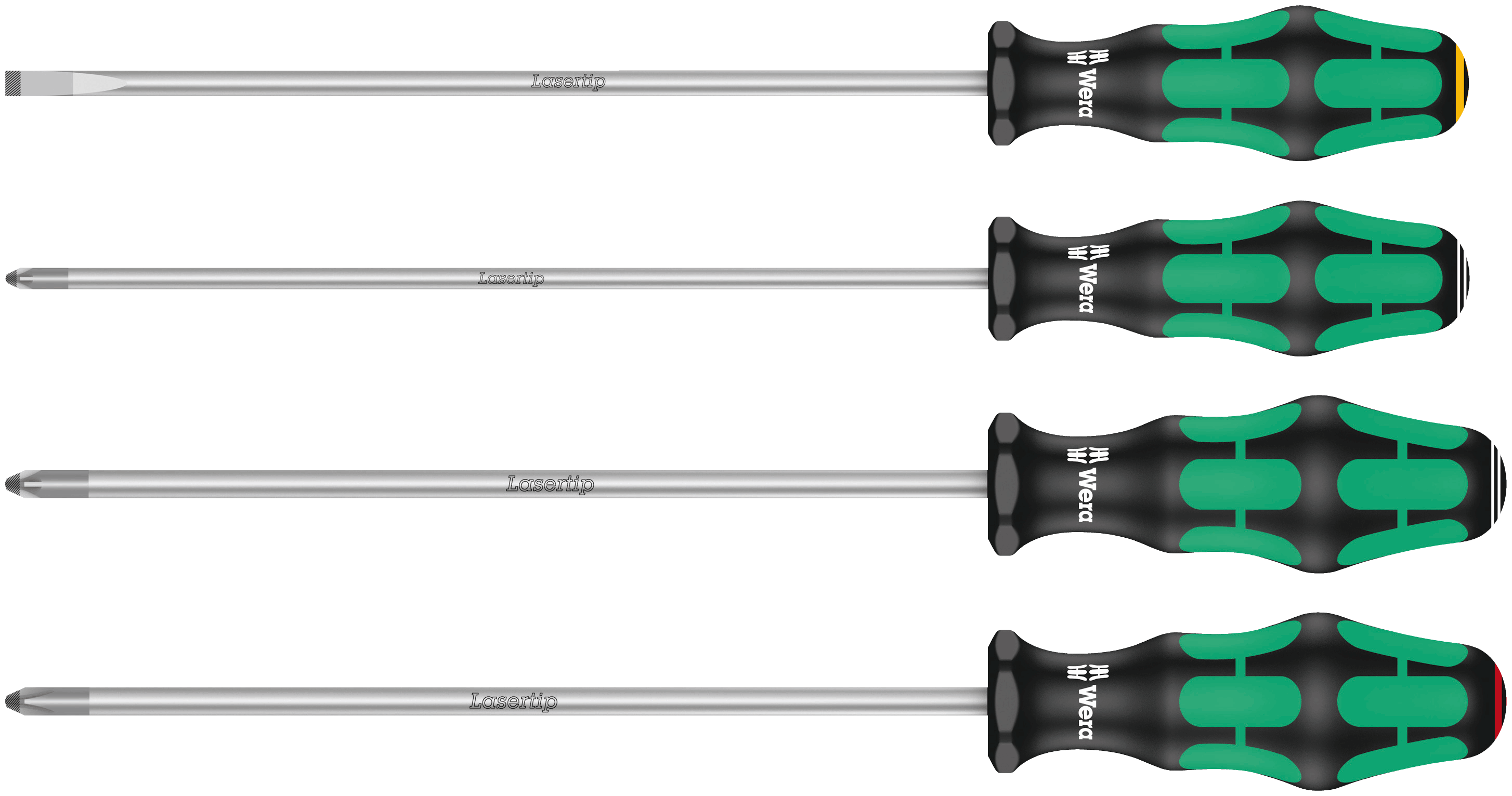 335 350 355 4 Screwdriver set Kraftform Plus Lasertip 200 mm long blad